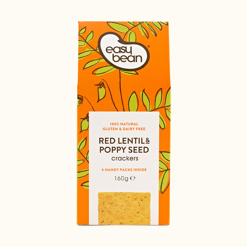 Easy Bean Red Lentil & Poppy Seed Crackers, 160g – Fussels Fine Foods